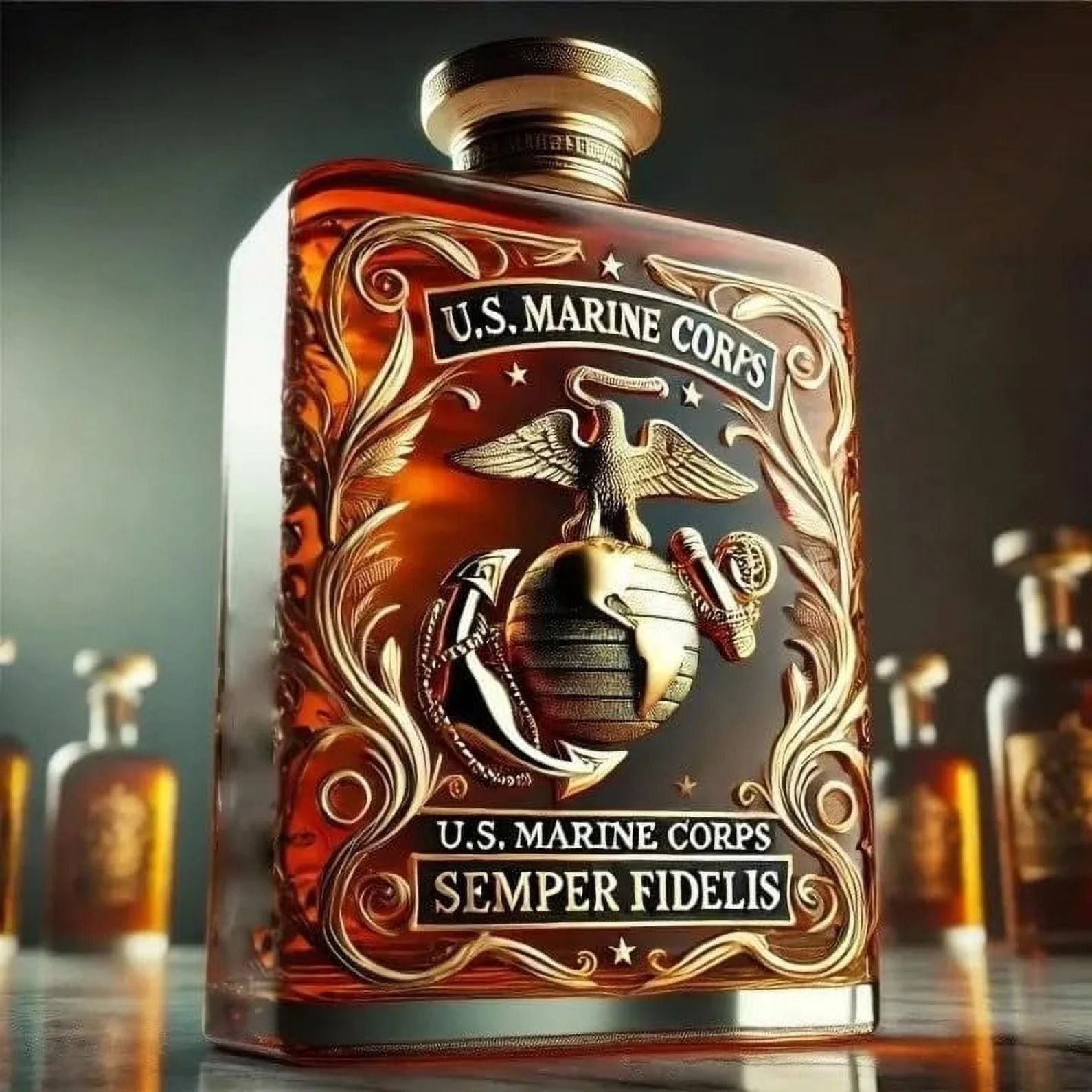 250 Years Anniversary Veteran U.S. Military Tribute Whisky Decanter ...