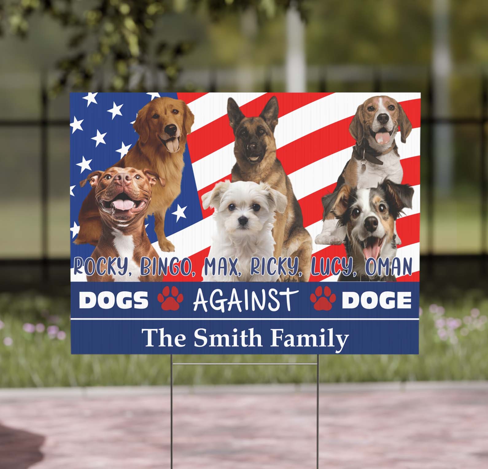 Personalized Dogs Against Doge Yard Sign - 8647 Anti Trump And Elon ...