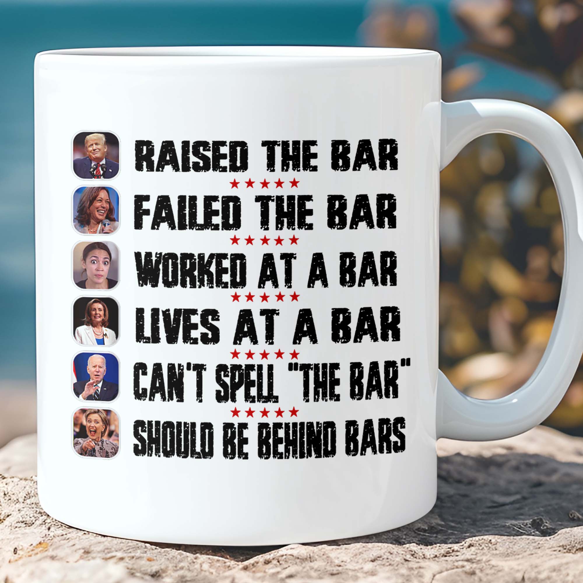 Trump Raised The Bar Harris Failed The Bar Mug, Political Mug 2024 ...
