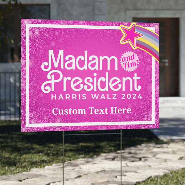 Harris Walz Madam President 2024 Yard Sign, Kamala Harris 2024 Yard ...
