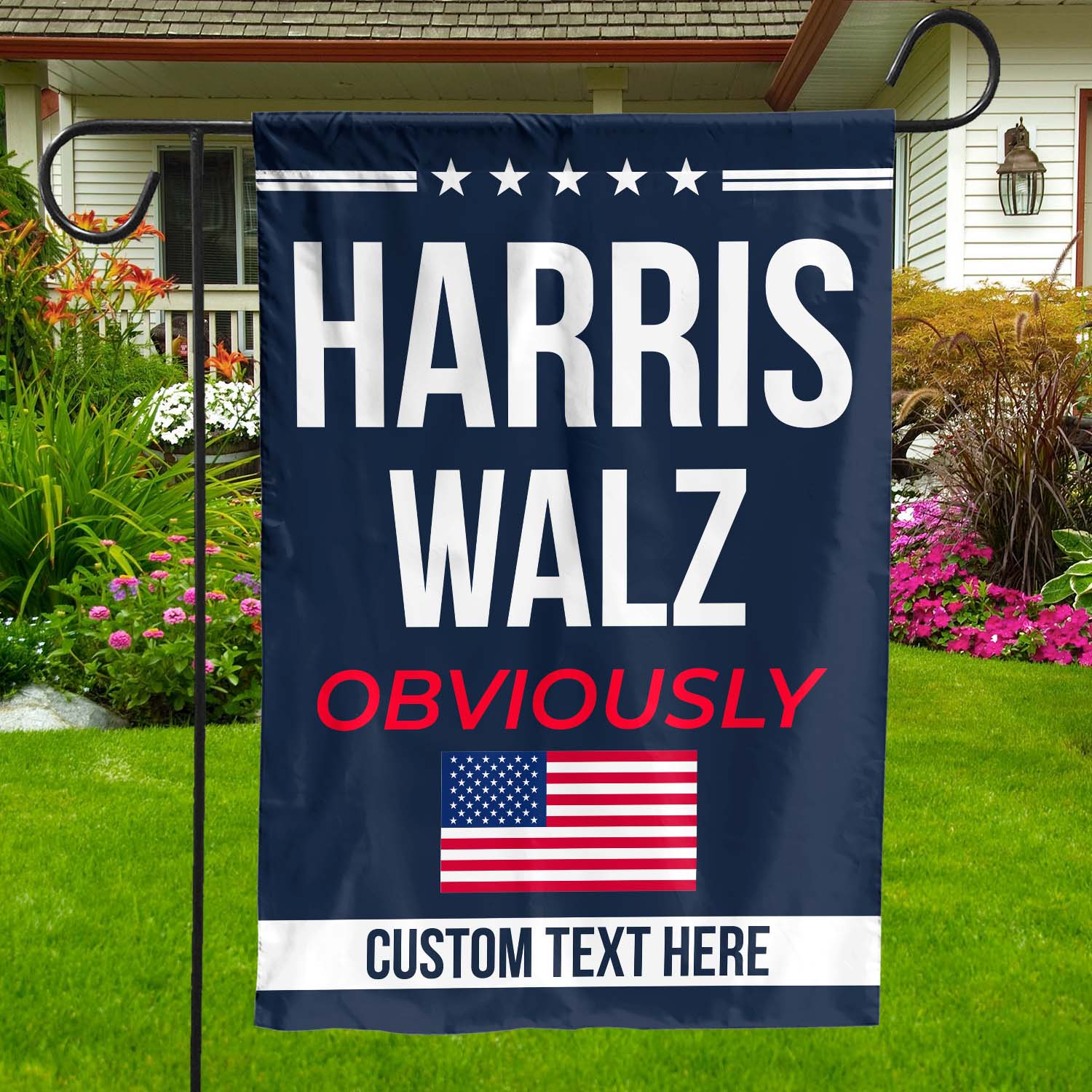 Harris Walz Obviously Flag | Kamala Harris 2024 Flag | Democrat Garden ...