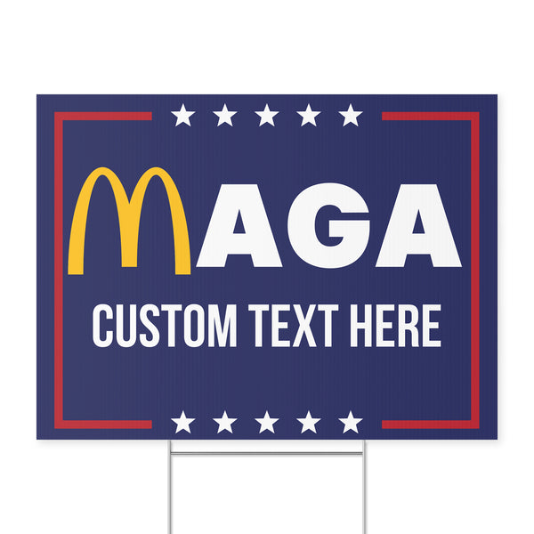 Trump MAGA Yard Sign, Trump Make America Great Again McDonalds Yard ...