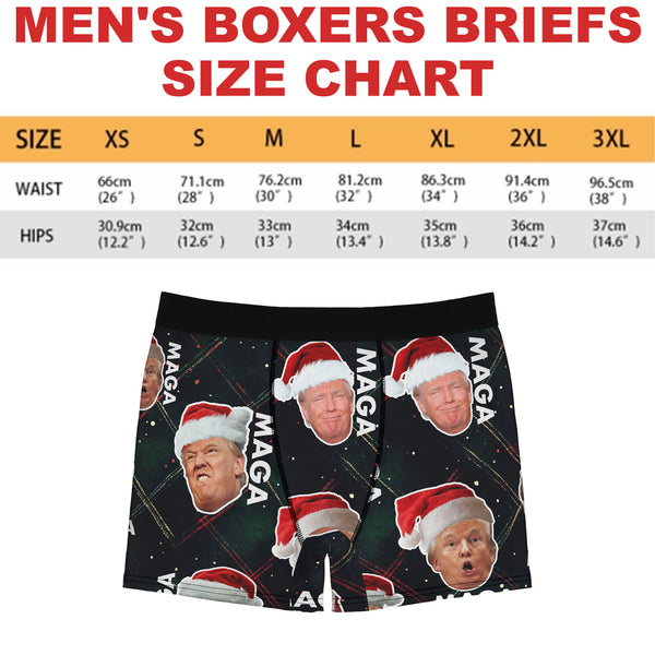 Funny Trump Face MAGA Boxer Briefs, Funny Trump Boxer, Trump Christmas ...
