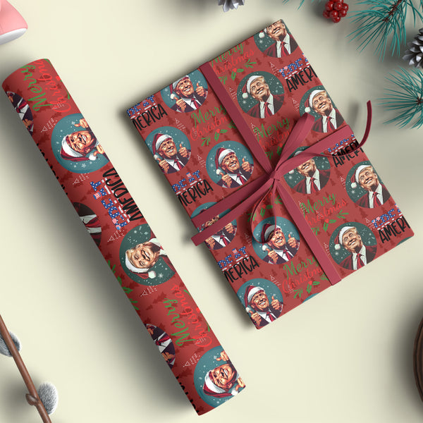 Trump Great America Wrapping Paper, Trump Won 2024, MAGA Gift Wrap ...