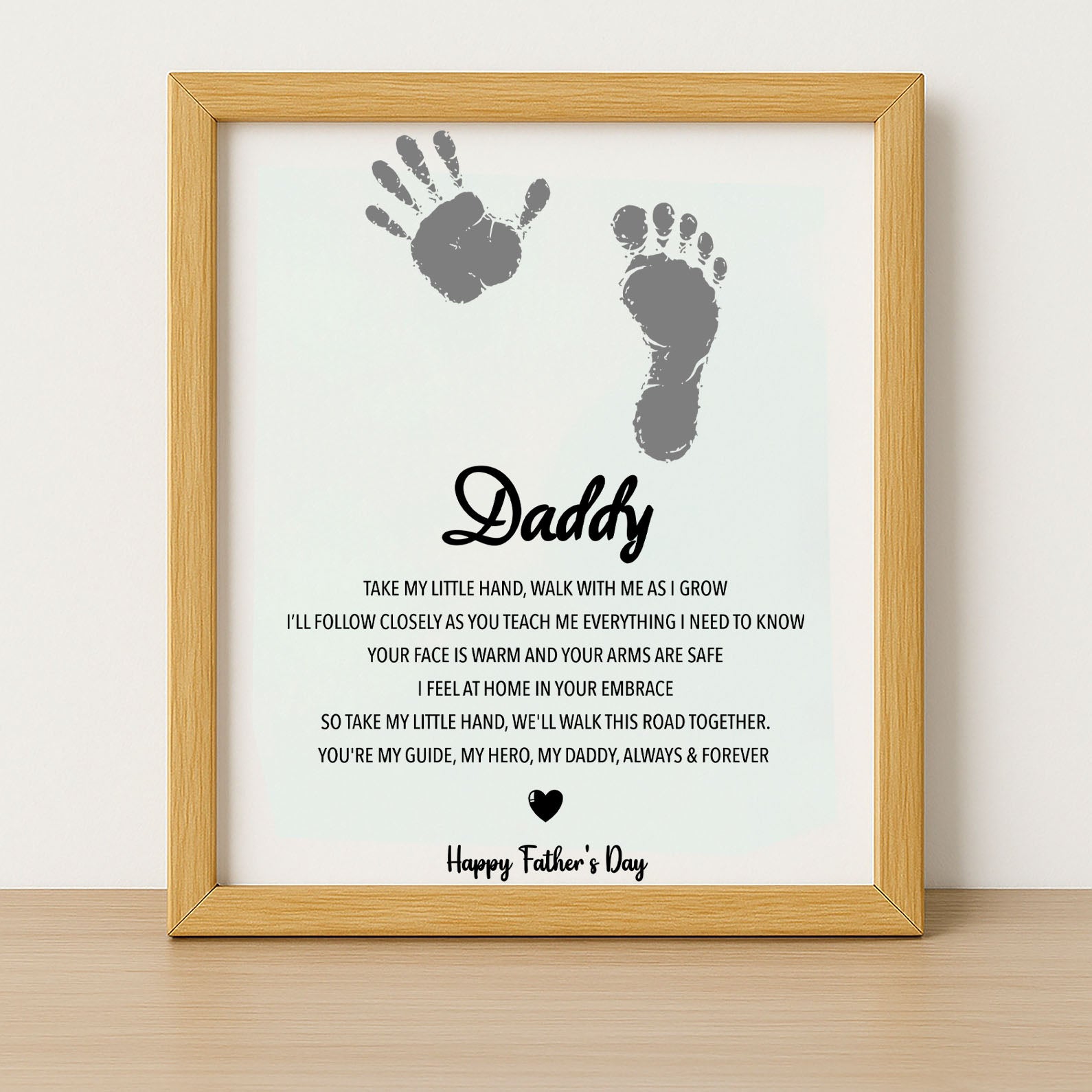 Personalized DIY Poem Frame for Dad, Father's Day Handprint Footprint ...