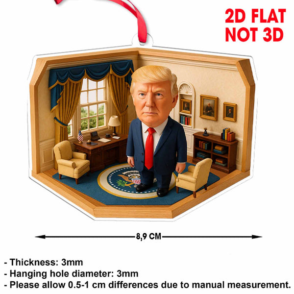 President Trump In The Oval Office 2D Acrylic Ornament, MAGA Ornament ...