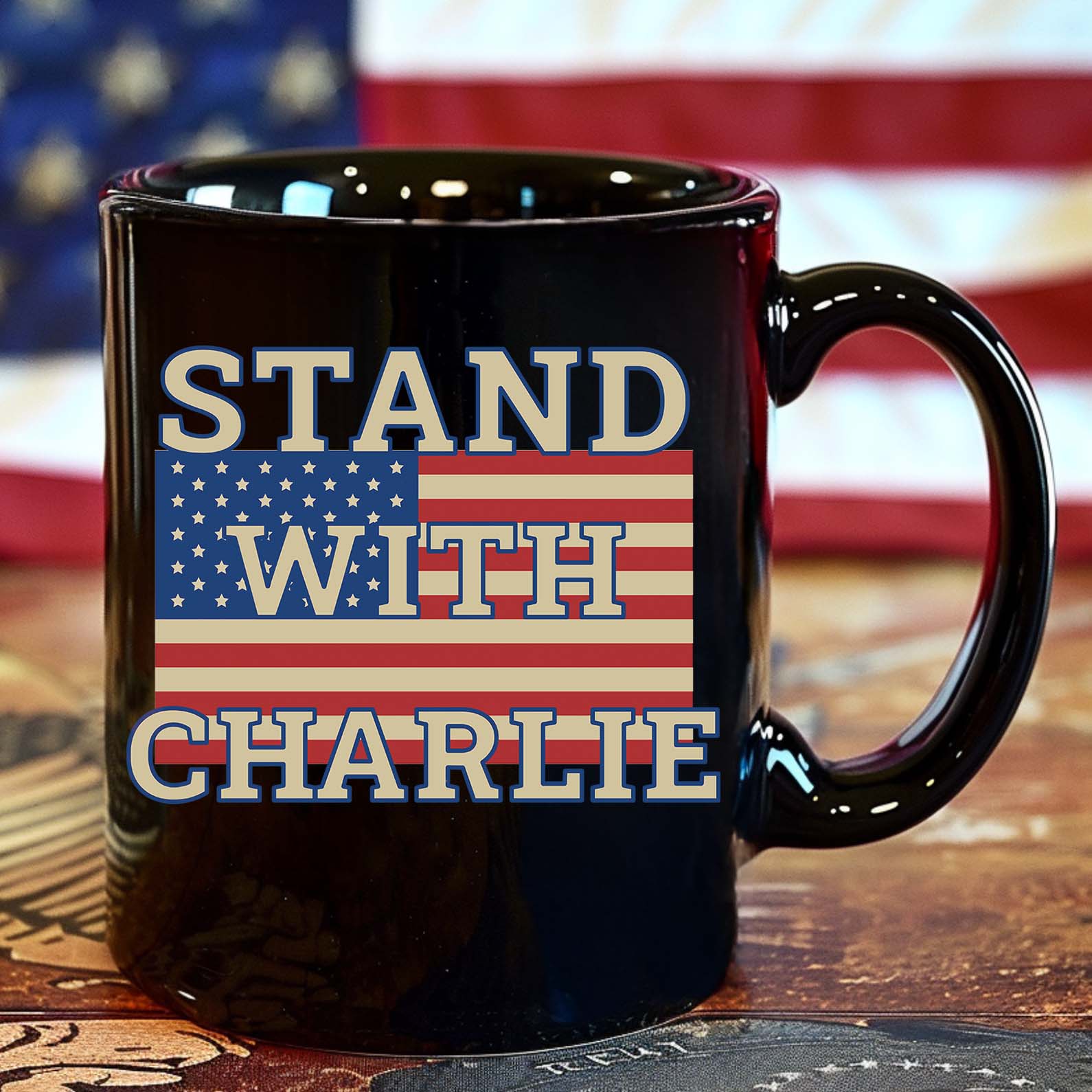 Stand With Charlie Kirk Memorial Mug, RIP Charlie Kirk Mug, A True ...