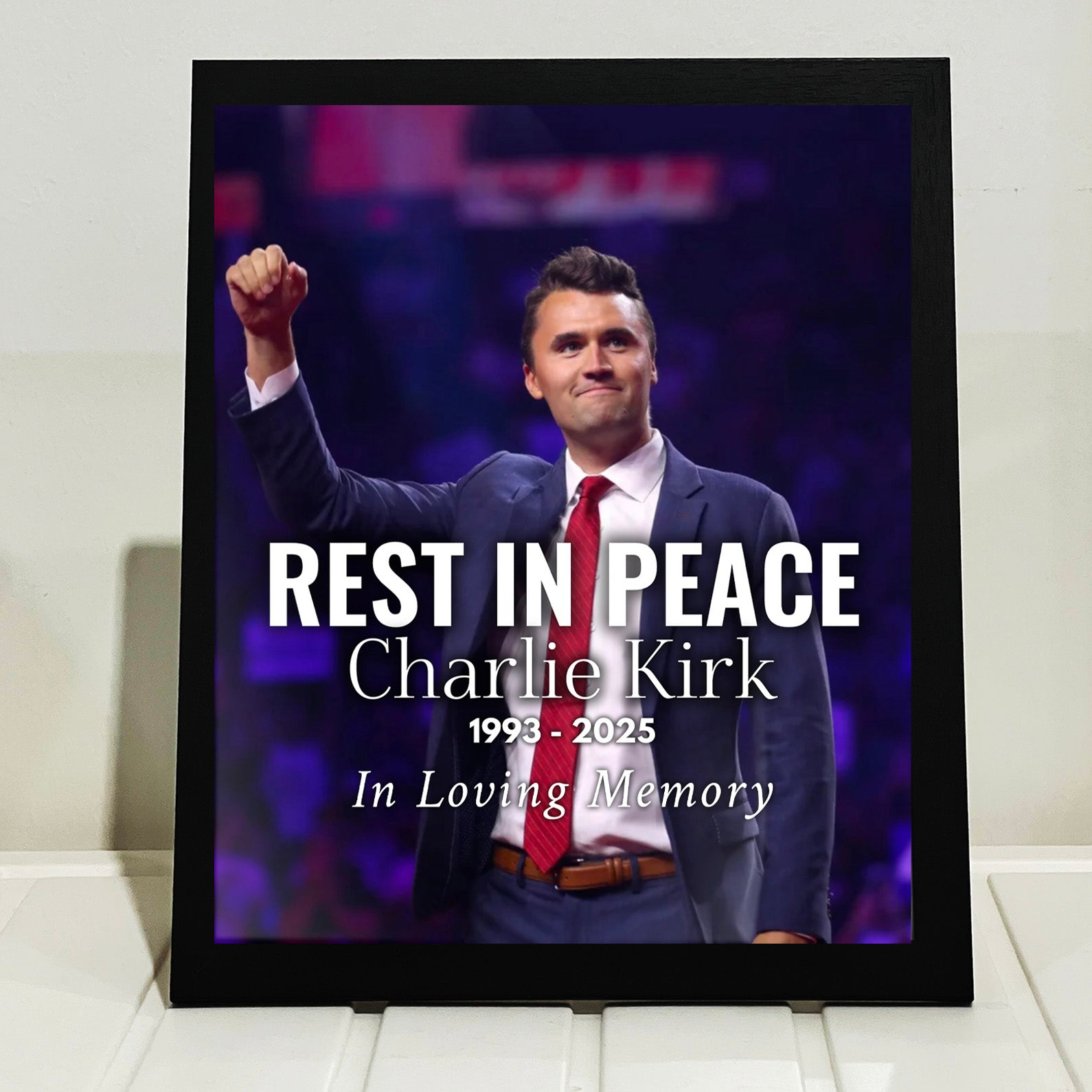 Charlie Kirk Memorial Picture Frame, Prays For Charlie Kirk Frame, Free ...