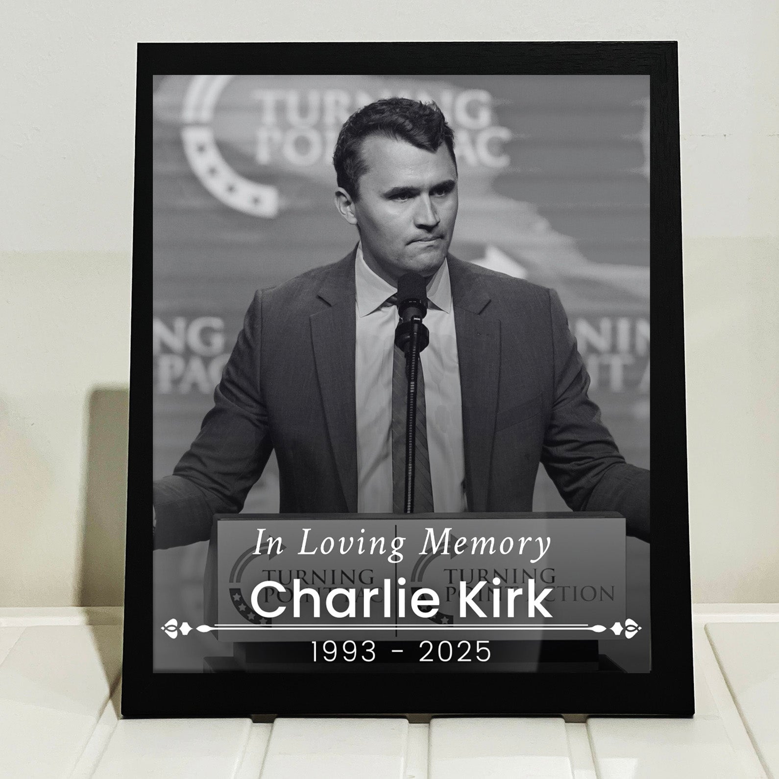 Charlie Kirk Memorial Picture Frame, Charlie Kirk Free Speech Hero ...