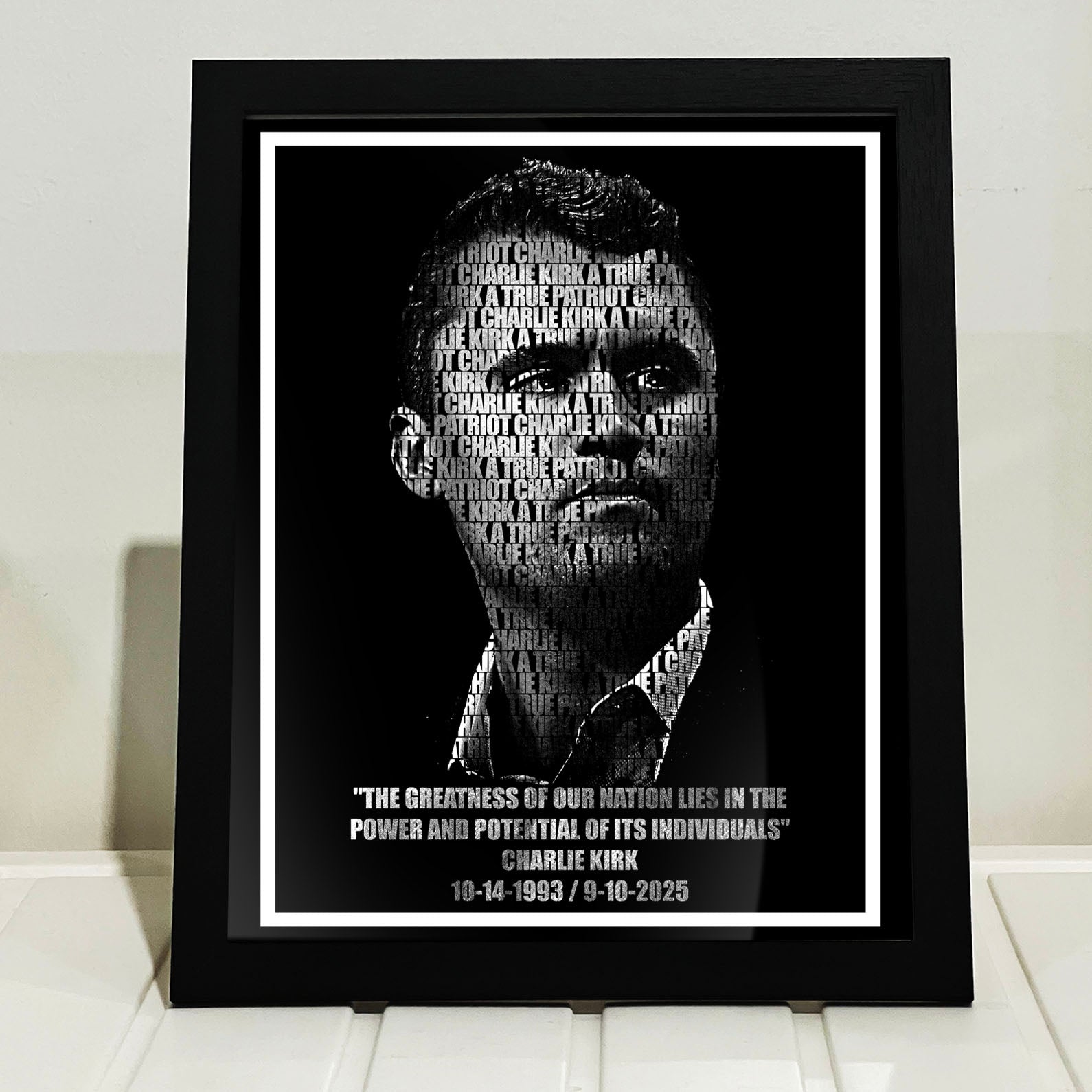 Charlie Kirk Memorial Picture Frame, Motivation Speech Frame, Human ...