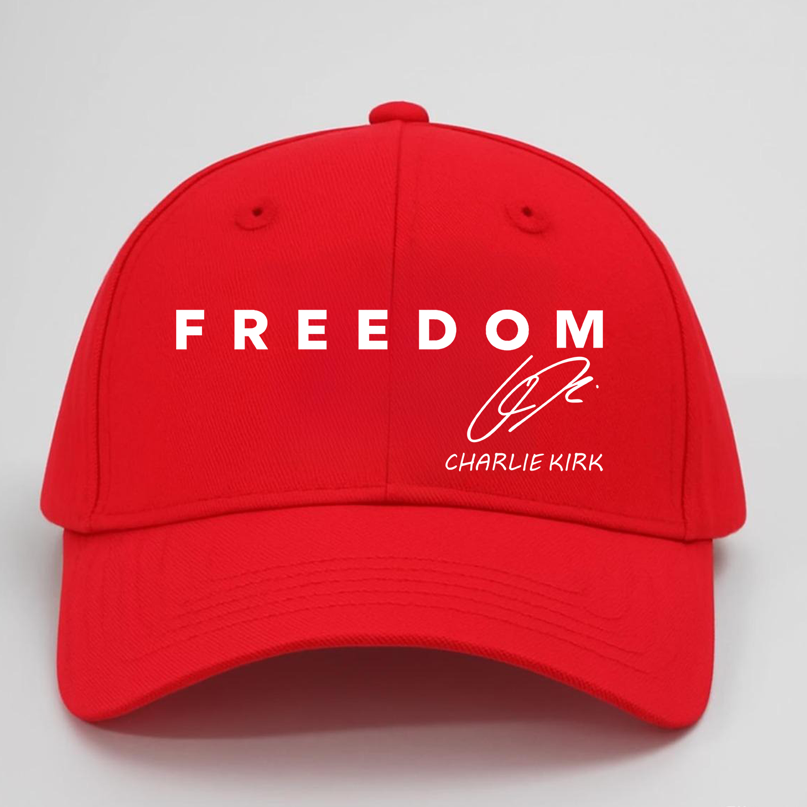 Freedom Charlie Kirk Red Hat | Charlie Kirk Printed 2D Baseball Cap ...