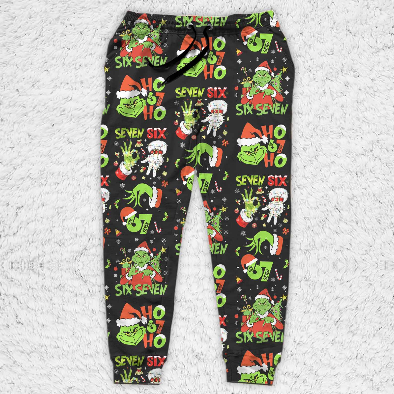 Six Seven Grinchmas Meme Sweatpants | 6 7 Viral Christmas Sweatpants ...