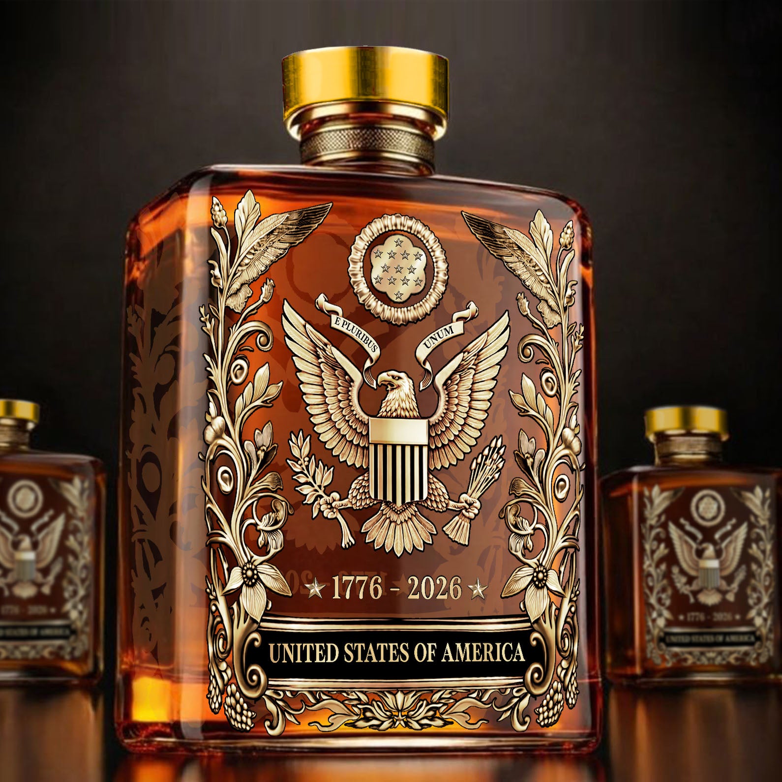 USA 250 Years Anniversary Military Tribute Whisky Decanter, Patriotic ...