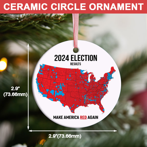 Donald Trump Election Results Map Ceramic Ornament, US Presidential ...
