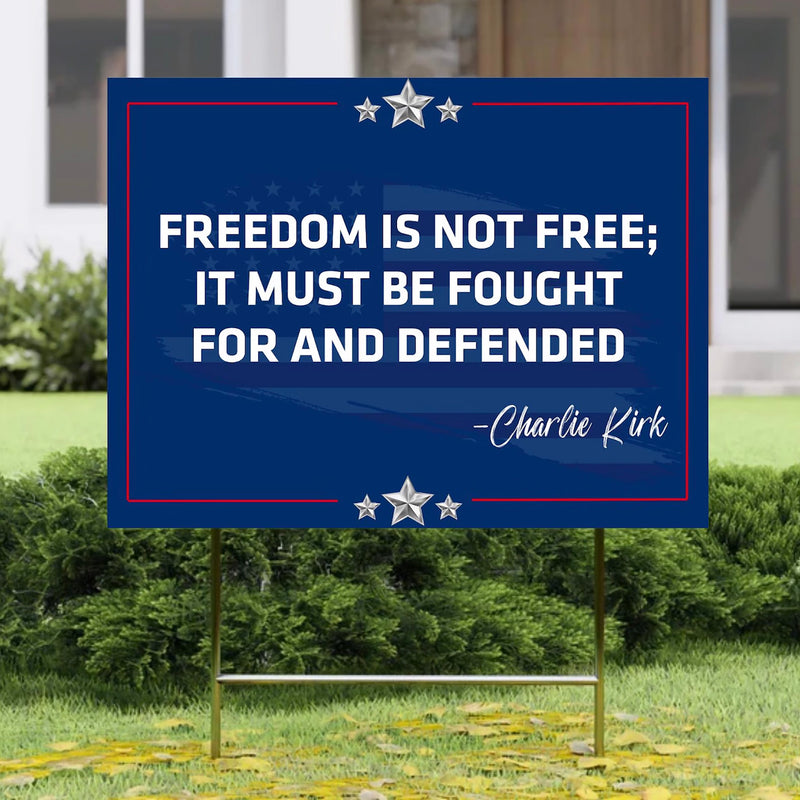 Charlie Kirk Inspired Yard Sign | Justice For Charlie | Charlie Kirk ...