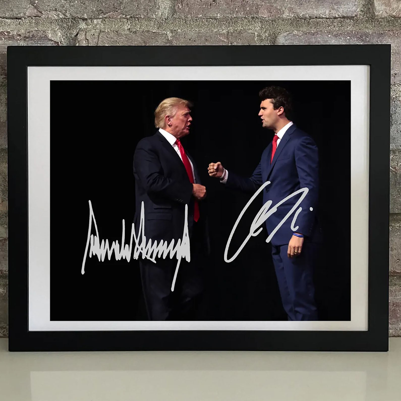 Charlie Kirk Autographed Signed Picture Frame, Donald Trump Free Speech ...