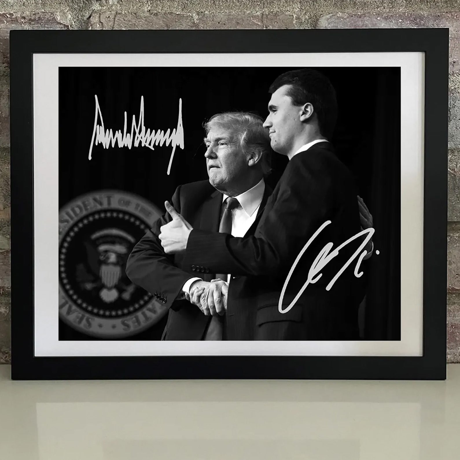 Charlie Kirk Autographed Signed Picture Frame, Donald Trump MAGA Free ...