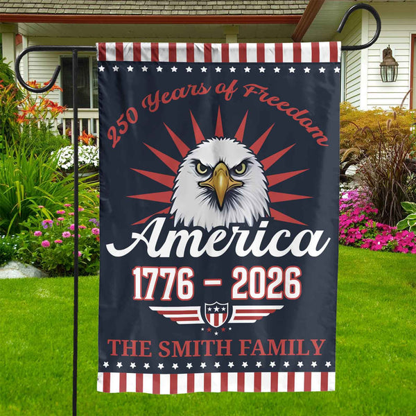 Personalized 250 Years Of Freedom American Flag | Happy 250th Birthday ...
