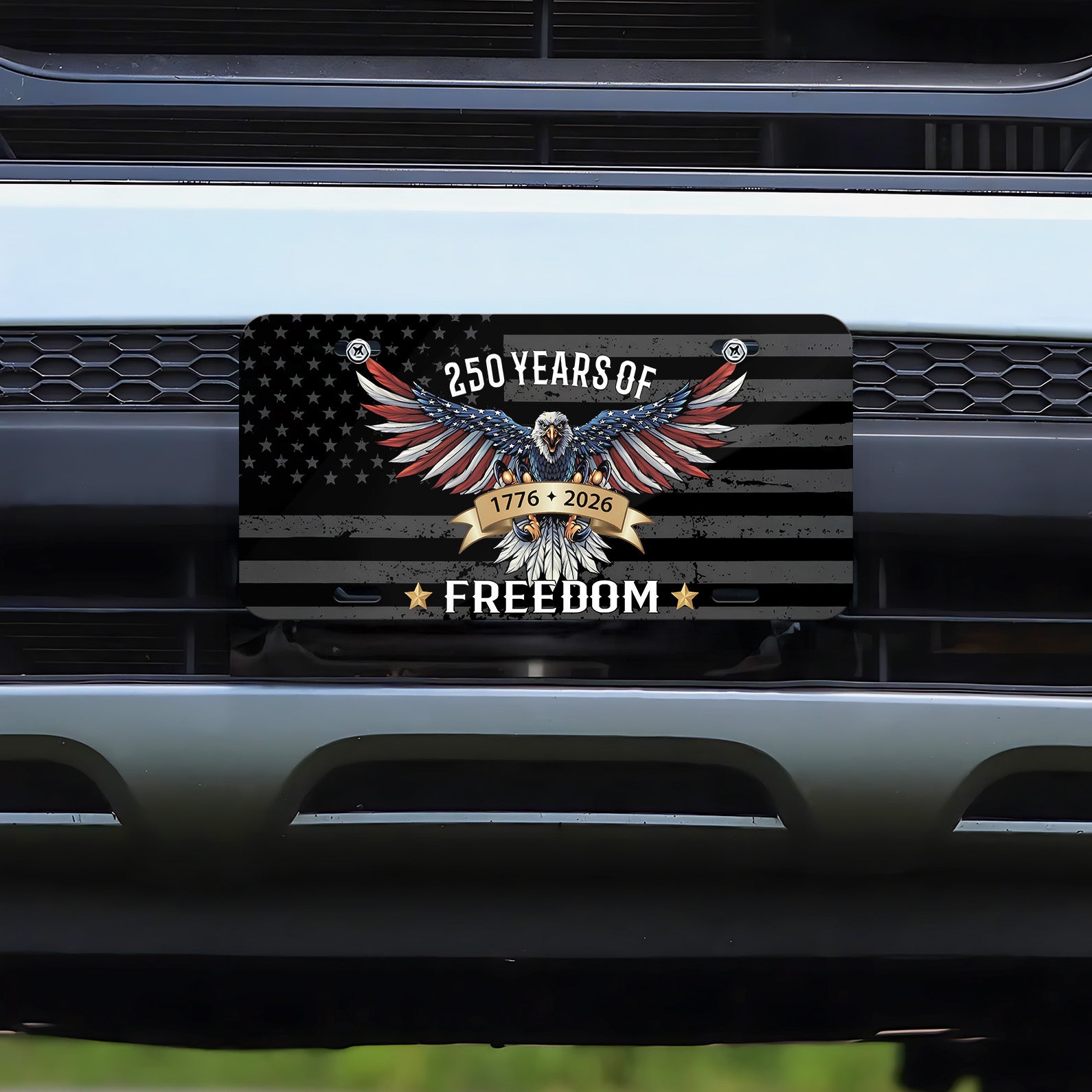 250 Years of Freedom License Plate, Patriotic Eagle 4th of July 1776 ...