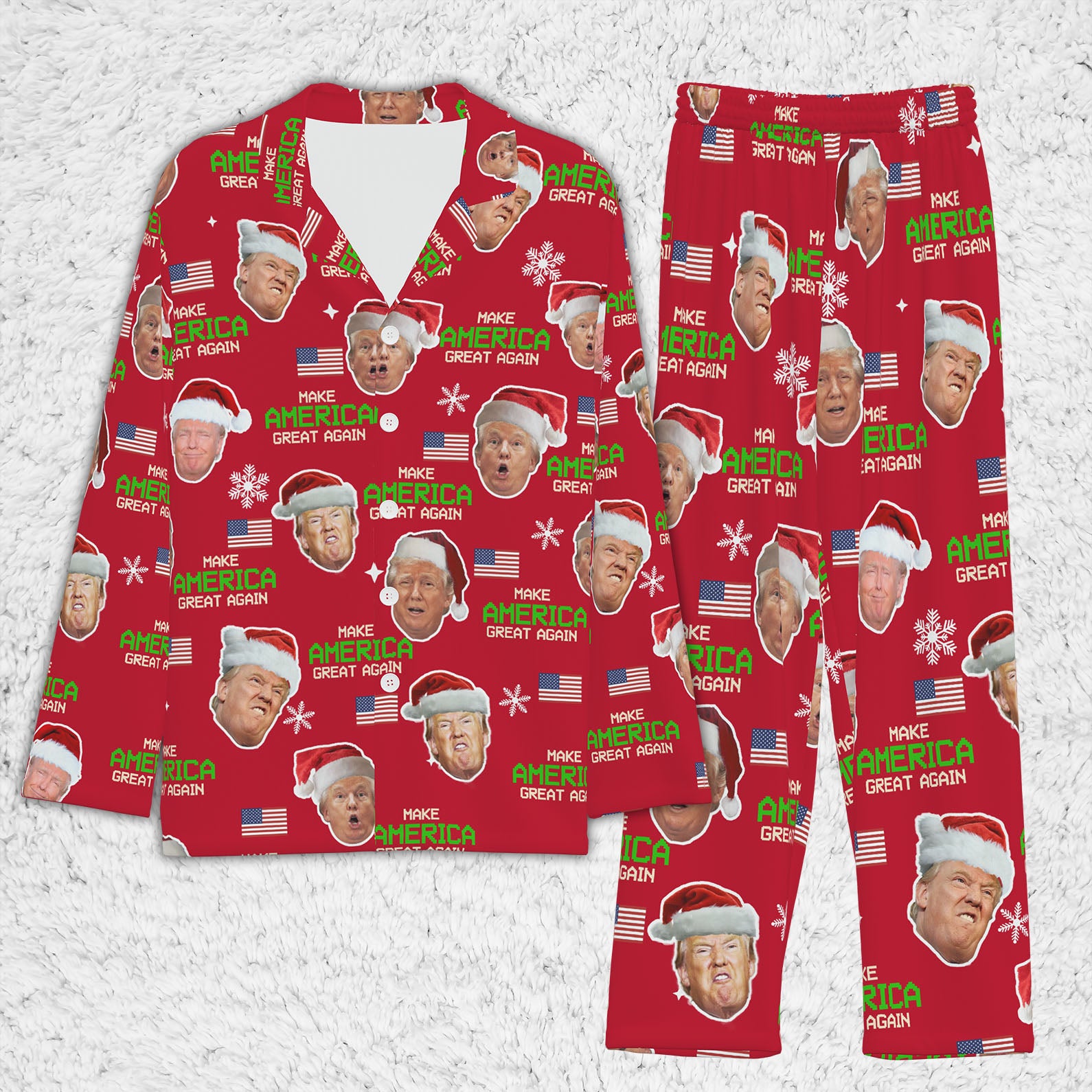 Make America Great Again Trump Face, Trump Christmas Pajamas, Trump Won ...