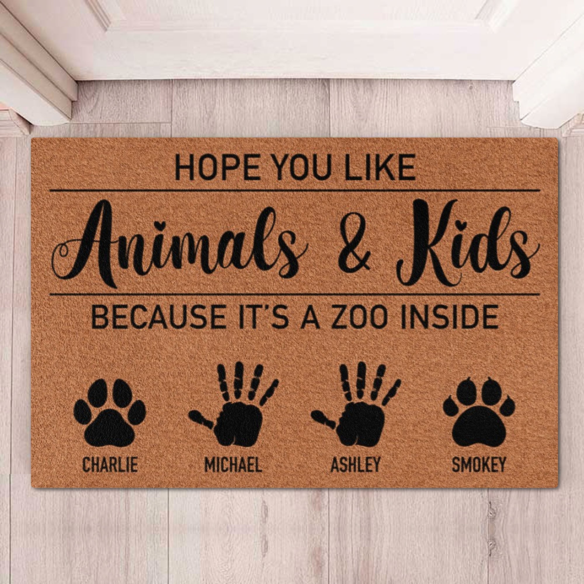 Hope You Like Animals and Kids Personalized Custom Dog Cat Doormat ...