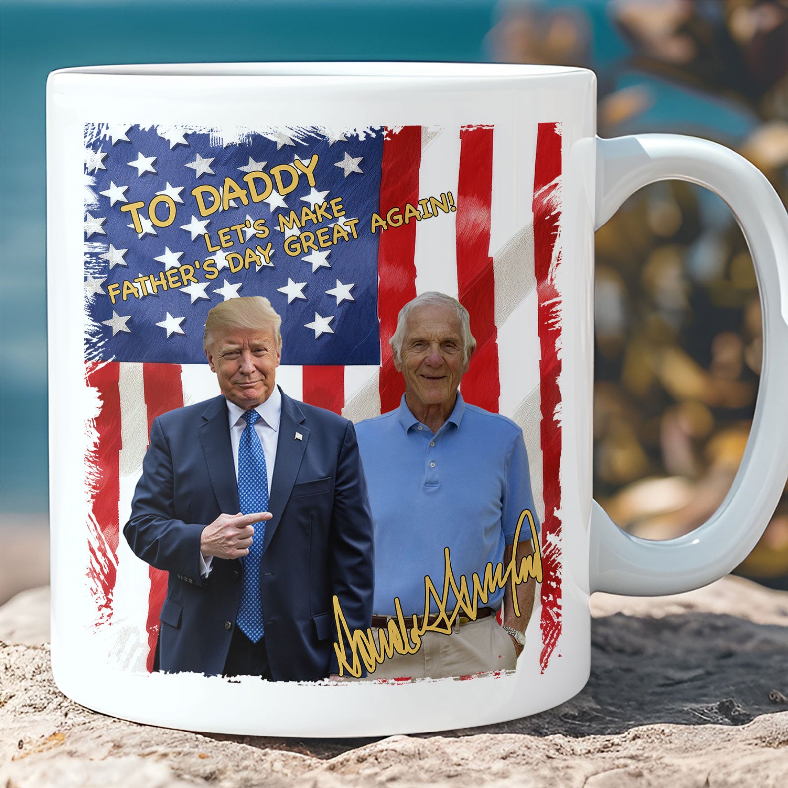 My Dad With Donald Trump Custom Photo Mug, Father's Day Mug, Father's ...