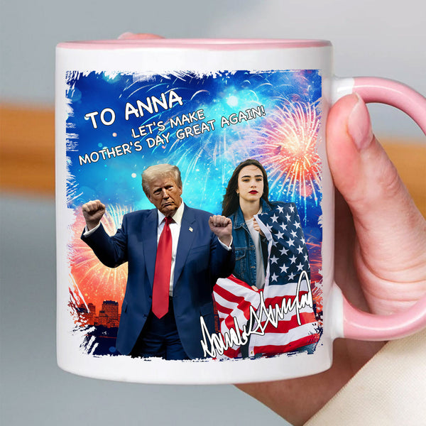 My Mom With Donald Trump Custom Photo Mug, Mother's Day Mug, Mother's ...